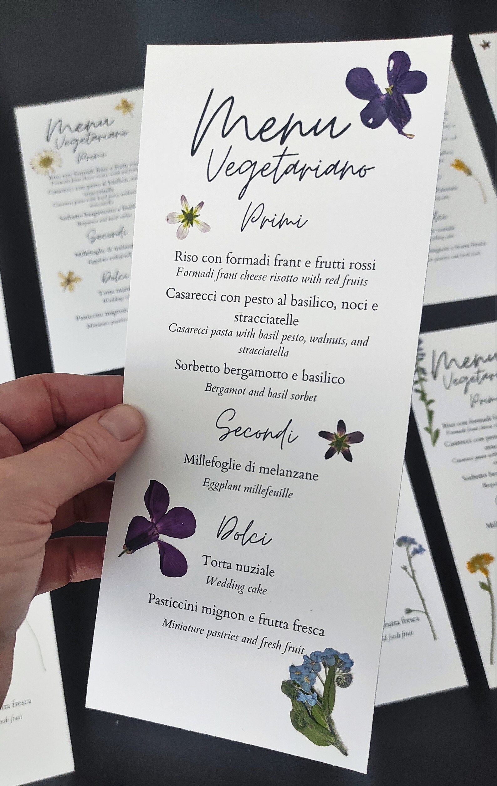 Handmade Pressed Flower Wedding Menu: Botanical Decor - Etsy