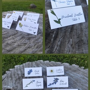 Handmade Pressed Flower Place Cards With REAL Flowers, Wedding Table ...
