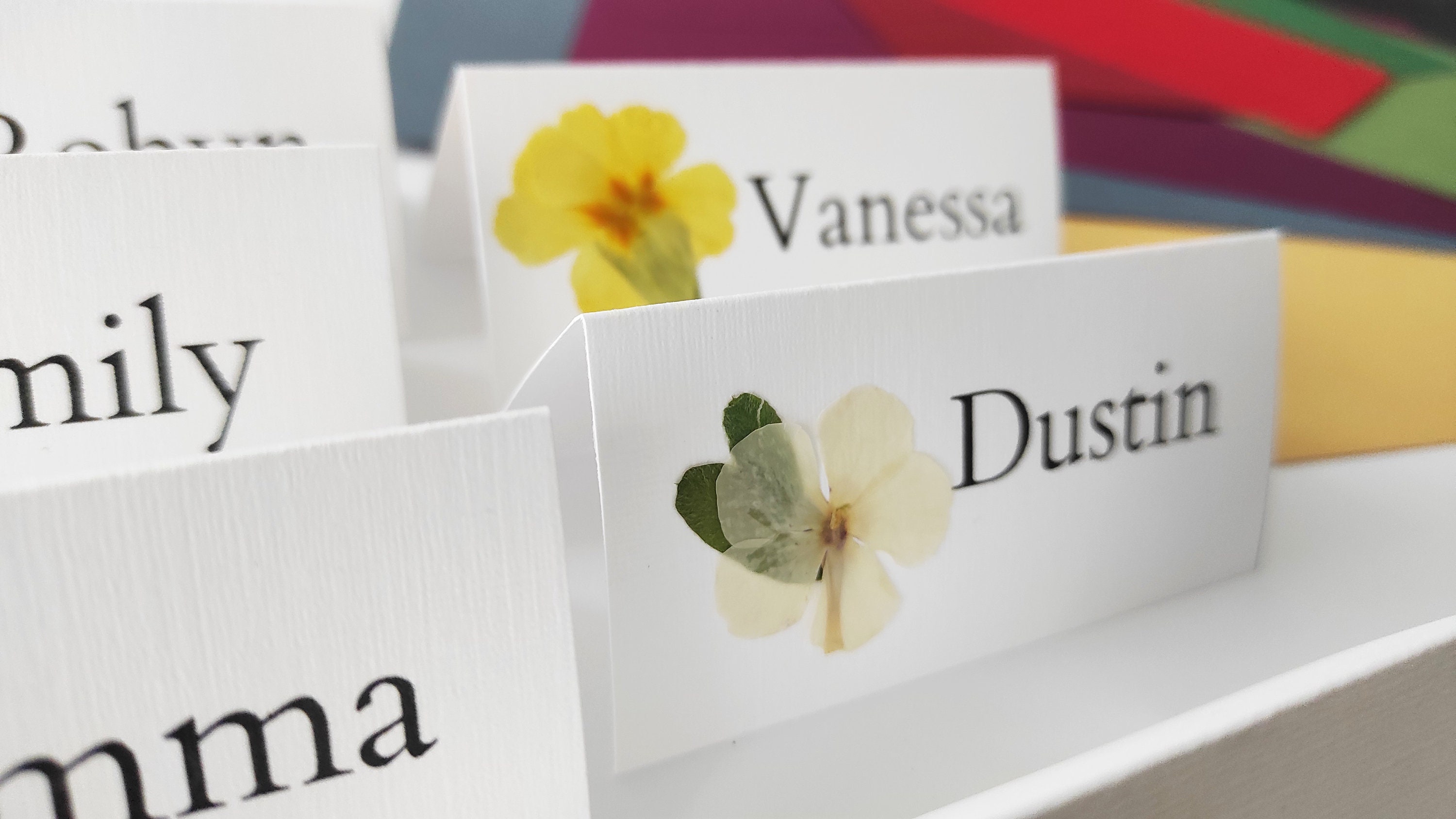 Handmad Pressed Flowers Place Cards With REAL Flowers Wedding - Etsy