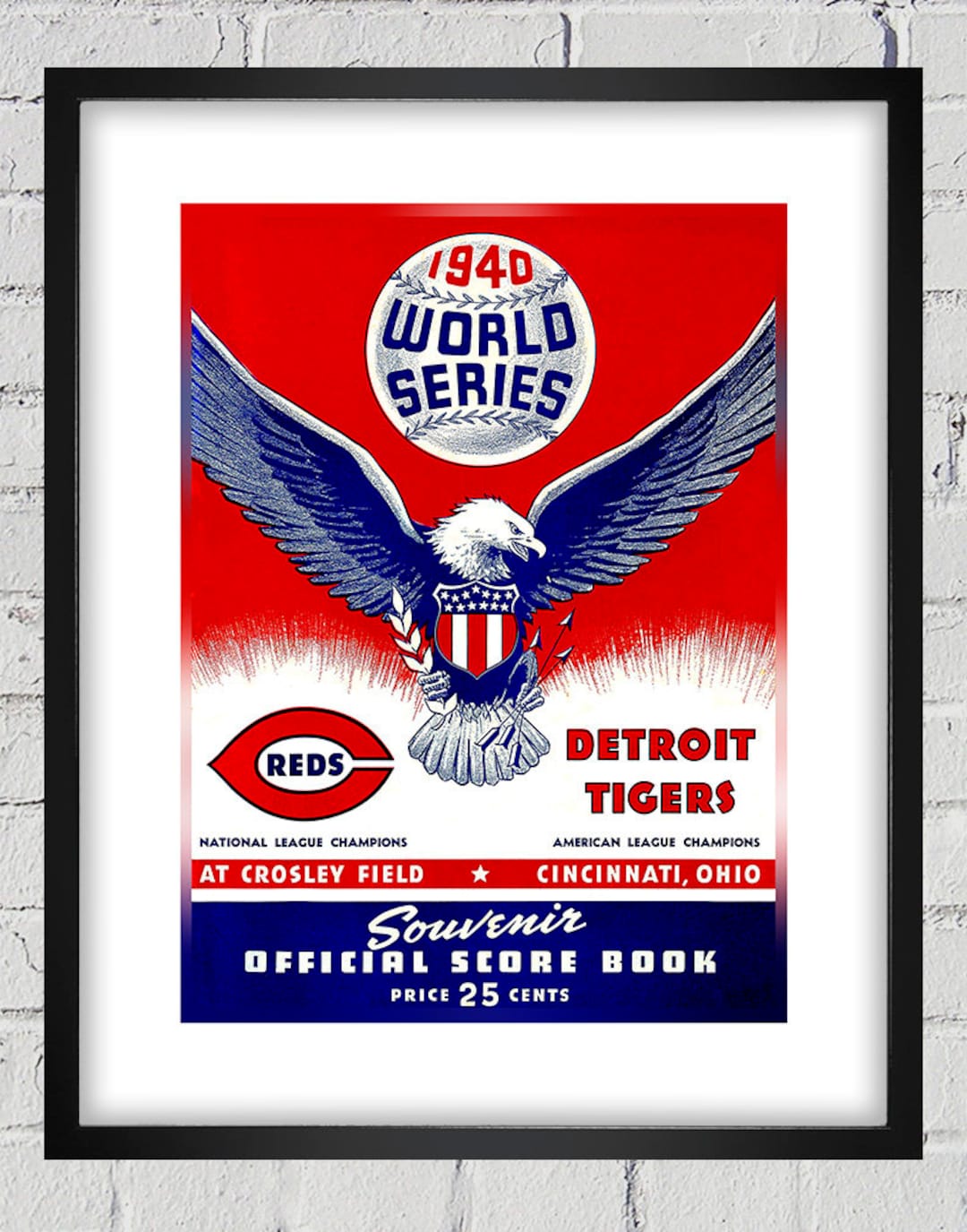 1940 Vintage Detroit Tigers - Cincinnati Reds World Series Program ...