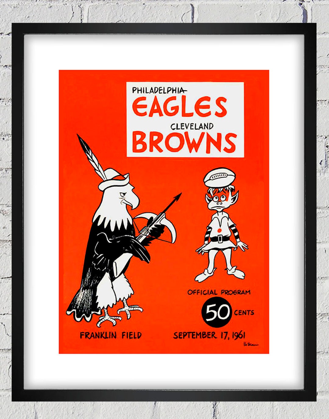 1961 Vintage Cleveland Browns - Philadelphia Eagles Football Program ...