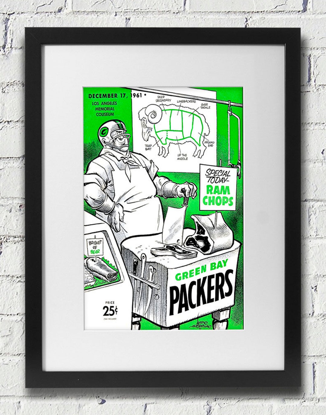 1961 Vintage Green Bay Packers - Los Angeles Rams Football Program ...