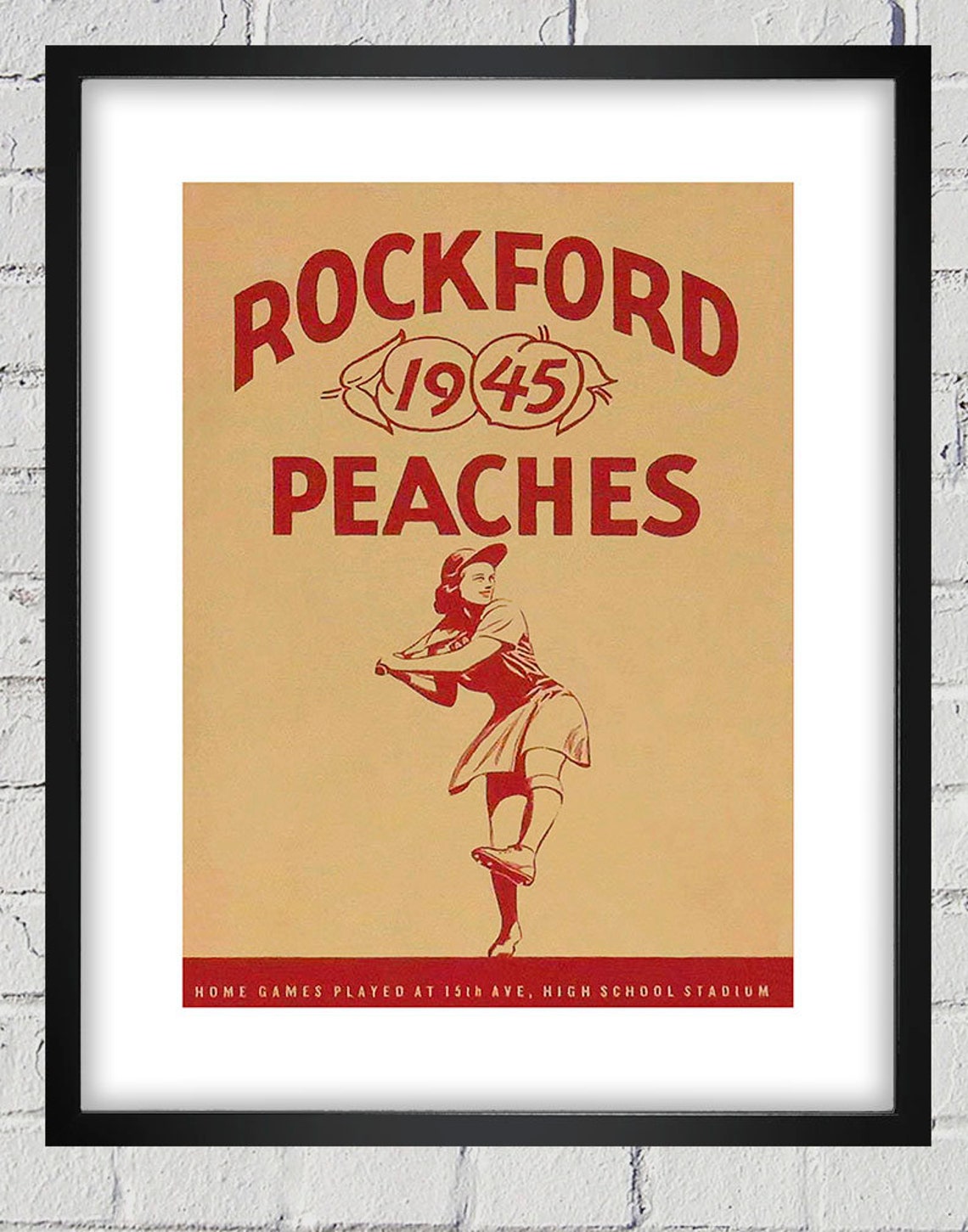 1945 Vintage Rockford Peaches Baseball Yearbook Cover - Digital ...