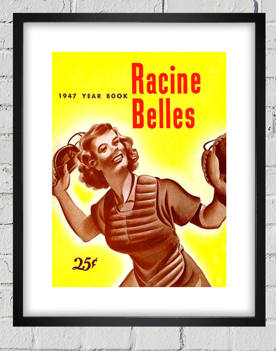 1947 Vintage Racine Belles Baseball Yearbook Cover - Digital ...