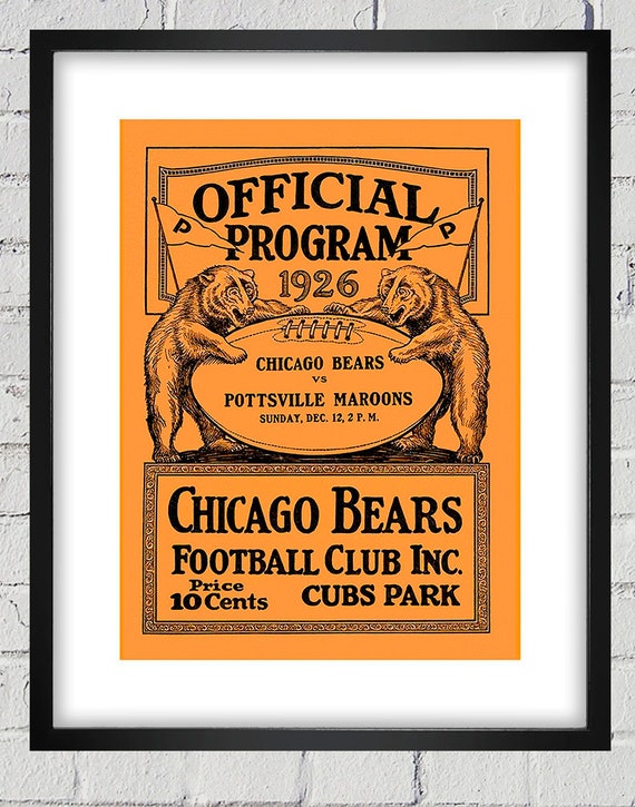 1926 Vintage Chicago Bears-pottsville Maroons Football Program - Etsy UK