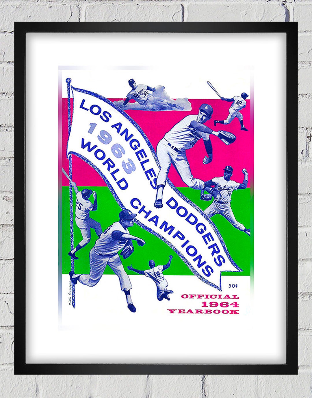 1964 Vintage Los Angeles Dodgers Yearbook Cover - Digital Reproduction ...