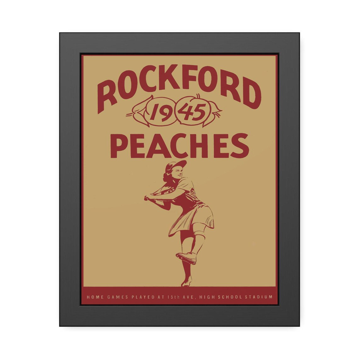 1945 Vintage Rockford Peaches Baseball Yearbook Cover - Digital ...