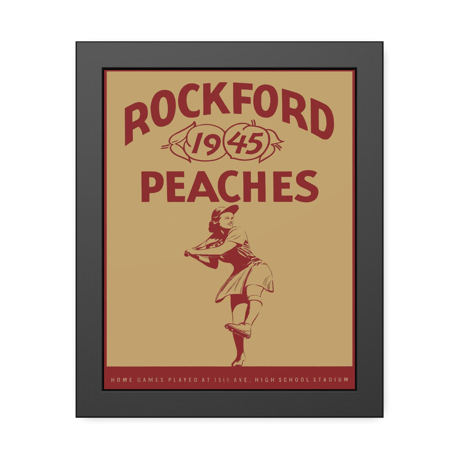 1945 Vintage Rockford Peaches Baseball Yearbook Cover - Digital ...