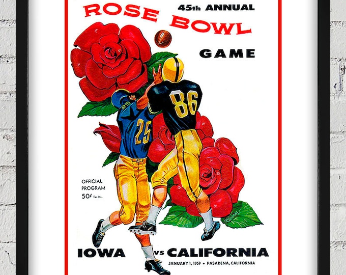 1959 Vintage Iowa Hawkeyes California Bears Rose Bowl - Etsy