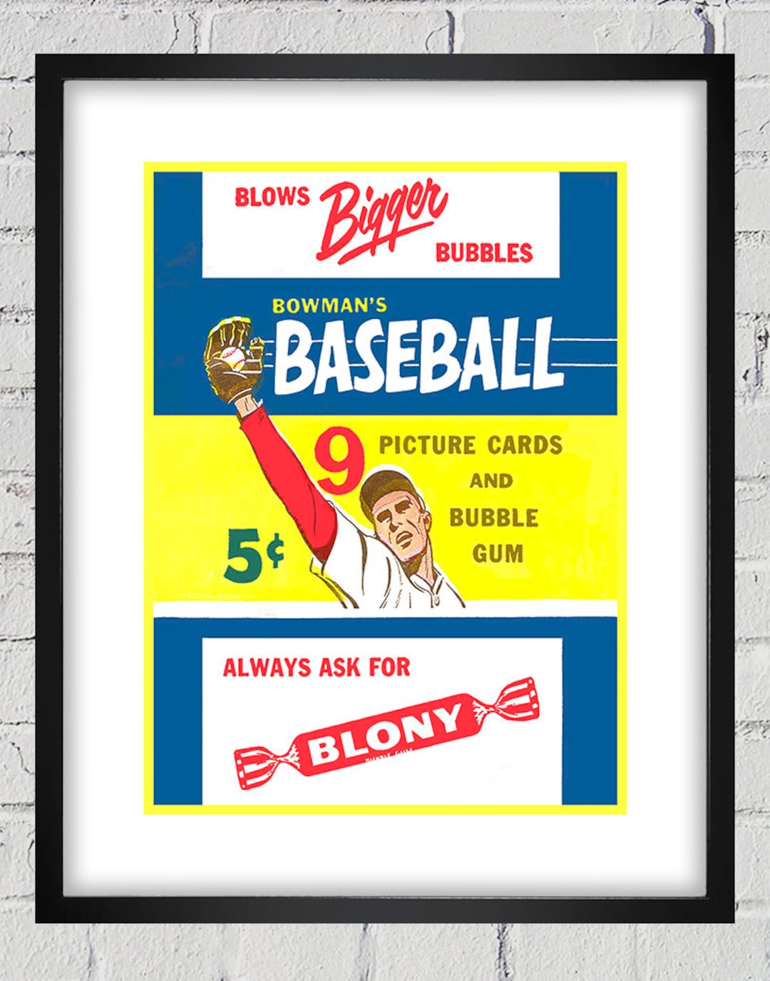 1955 Vintage Bowman's Baseball Card Wrapper Digital Reproduction - Etsy
