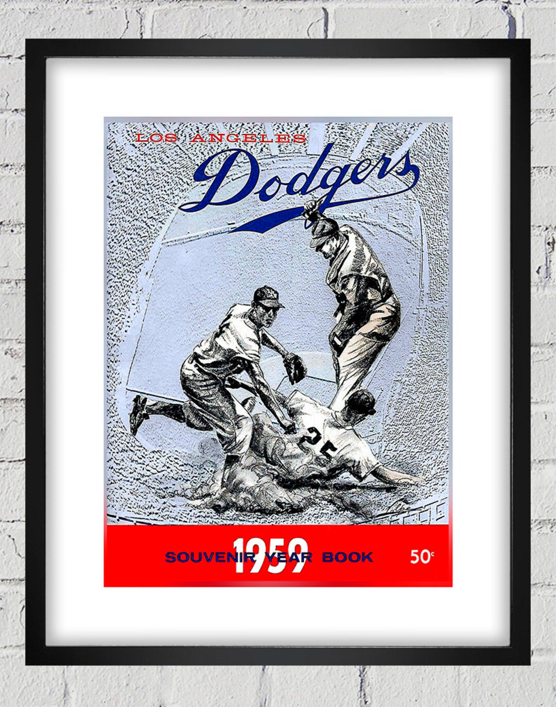1959 Vintage Los Angeles Dodgers Yearbook Cover - Digital Reproduction ...
