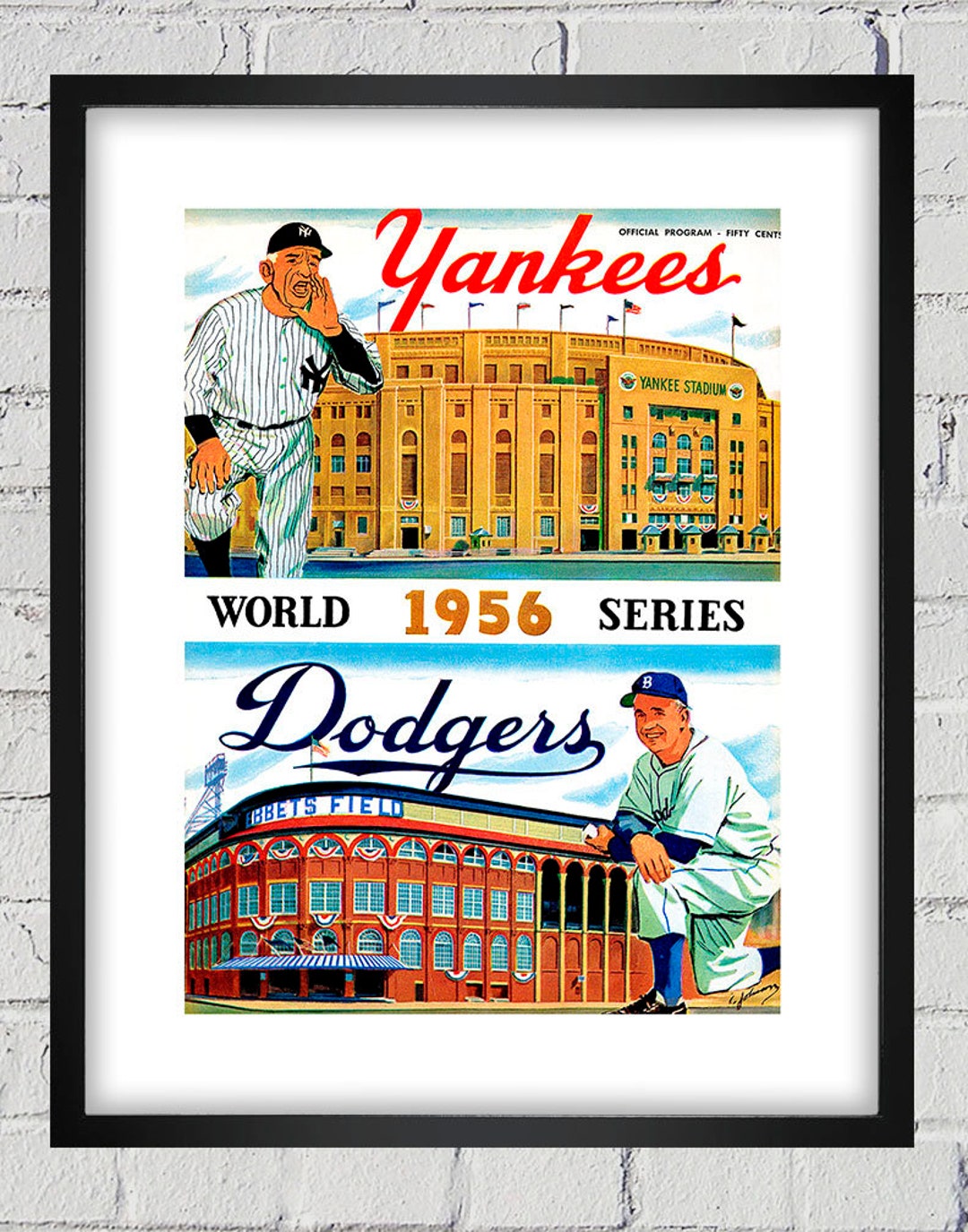 1956 Vintage Brooklyn Dodgers - New York Yankees World Series Program ...