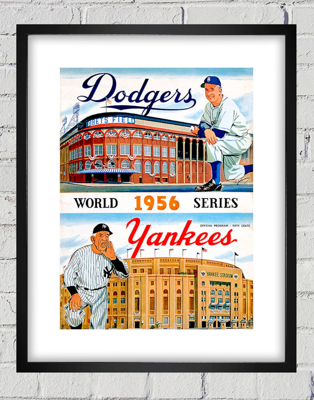 1956 Vintage New York Yankees - Brooklyn Dodgers - World Series Program ...