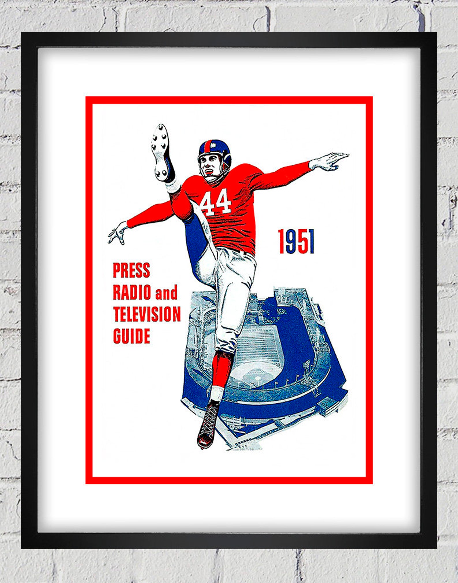 1951 Vintage New York Giants Media Guide Cover - Digital Reproduction ...