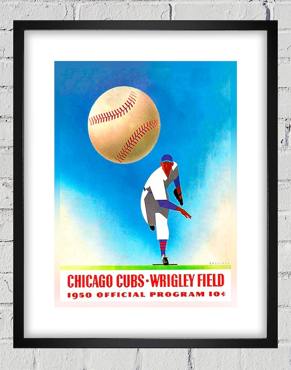 1950 Vintage Chicago Cubs Baseball Program Cover Digital | Etsy