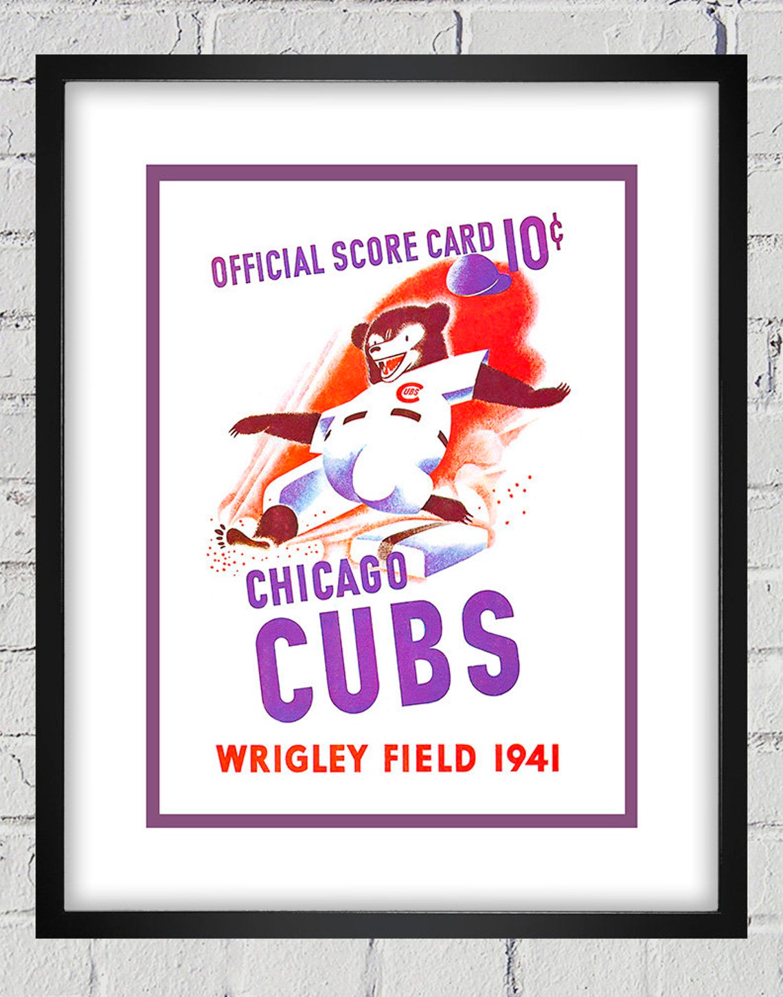 1941 Vintage Chicago Cubs Baseball Program Cover Sliding | Etsy