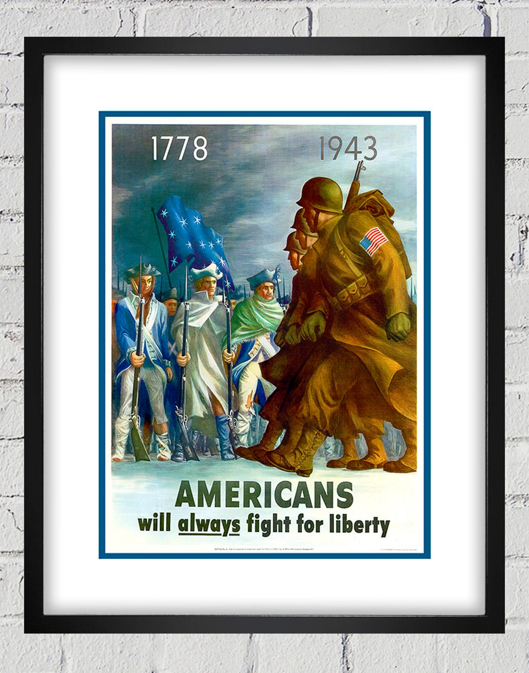 1943 Vintage World War II Poster - Americans Will Always Fight for ...