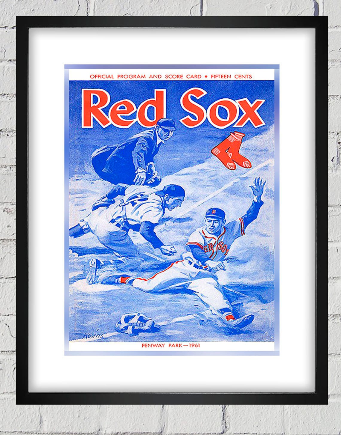 1961 Vintage Boston Red Sox Scorecard Cover - Digital Reproduction ...