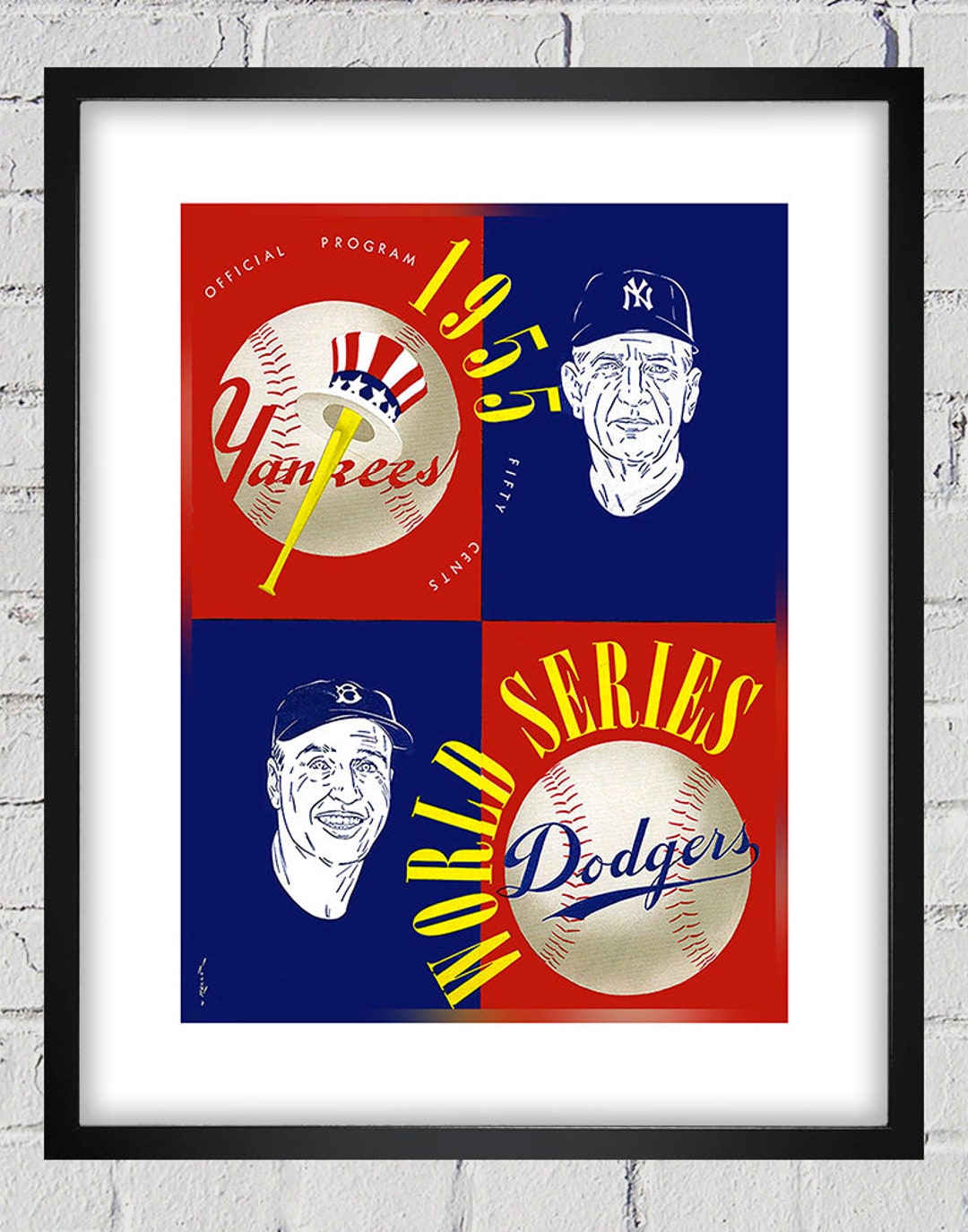 1955 Vintage New York Yankees - Brooklyn Dodgers World Series Program ...