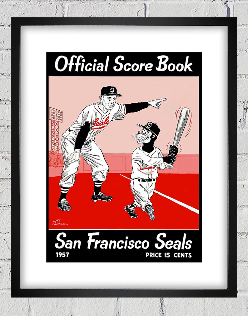 1957 Vintage San Francisco Seals Baseball Scorebook Cover - Digital ...
