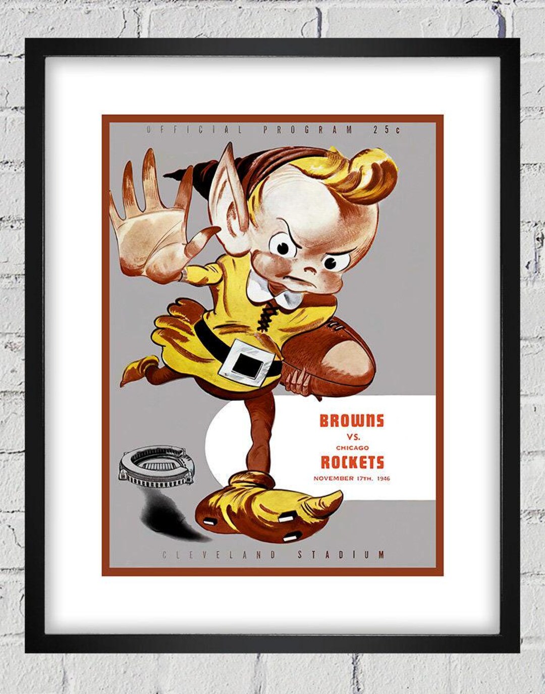1946 Vintage Chicago Rockets - Cleveland Browns Football Program Cover ...