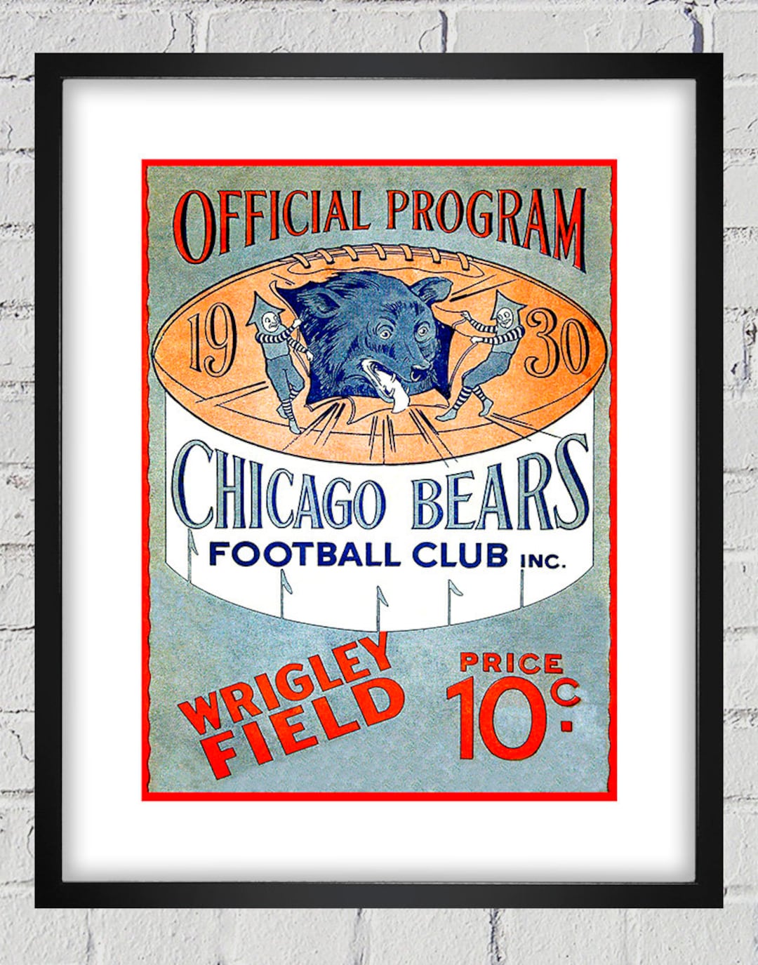 1930 Vintage Chicago Bears Football Program Cover Wrigley - Etsy