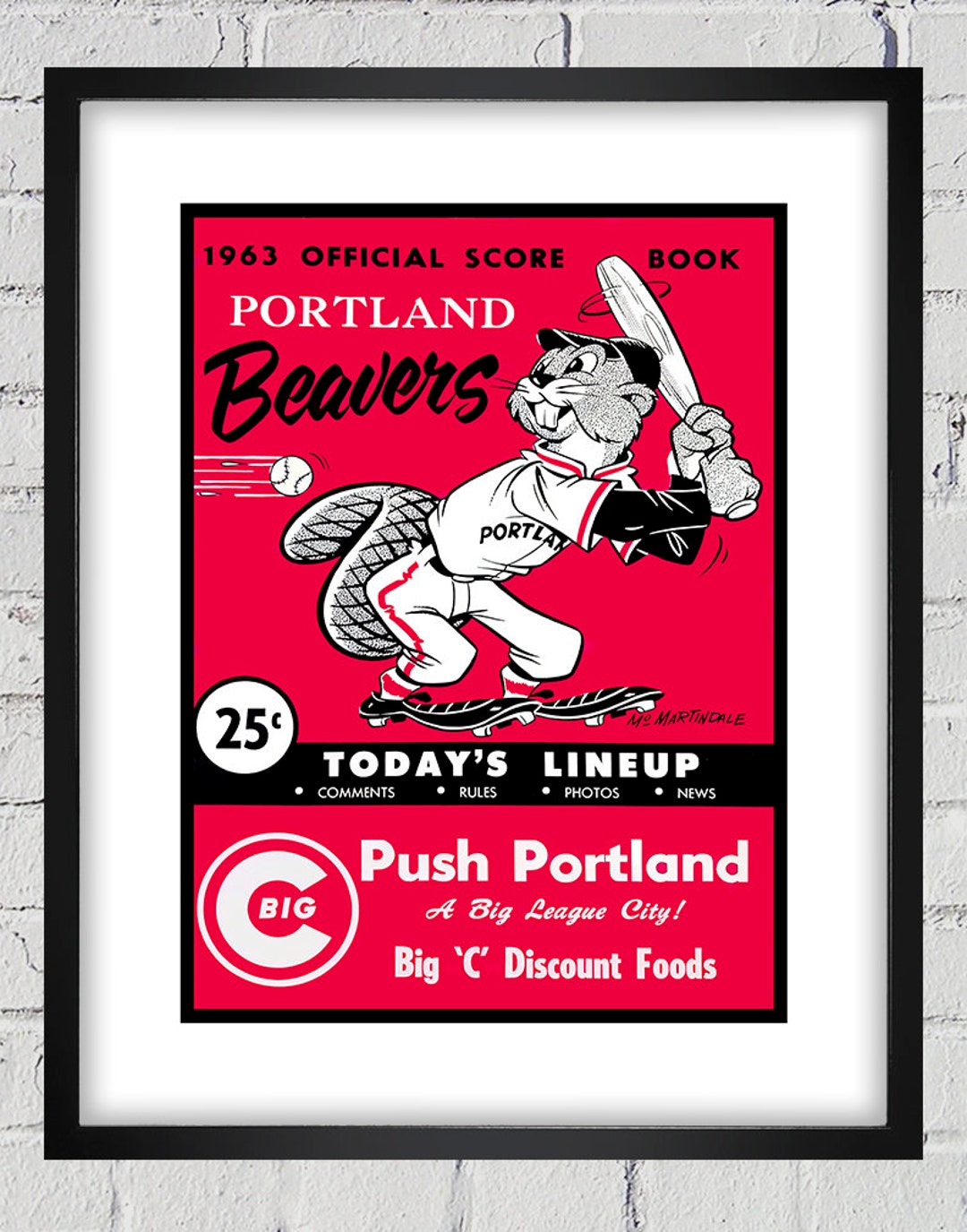 1963 Vintage Portland Beavers Scorebook Cover - Digital Reproduction - Etsy