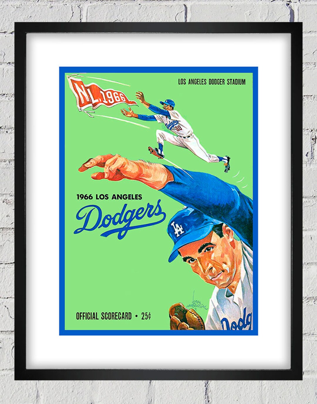 1966 Vintage Los Angeles Dodgers Program Cover - Sandy Koufax - Digital ...