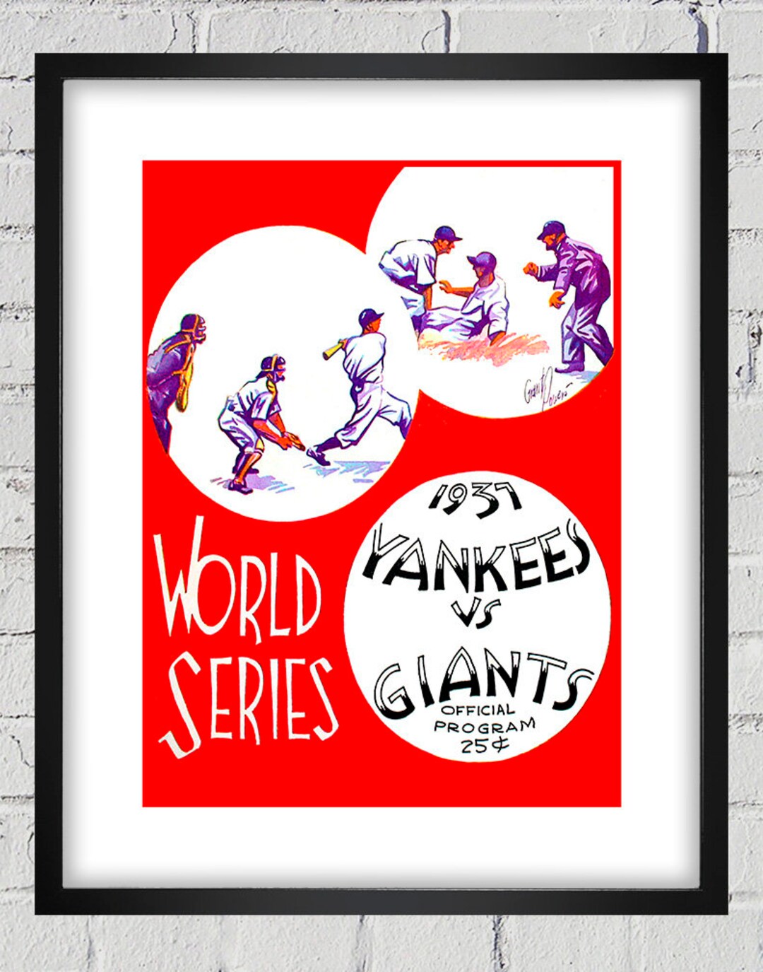 1937 Vintage Yankees Vs Giants World Series Program Cover - Digital ...