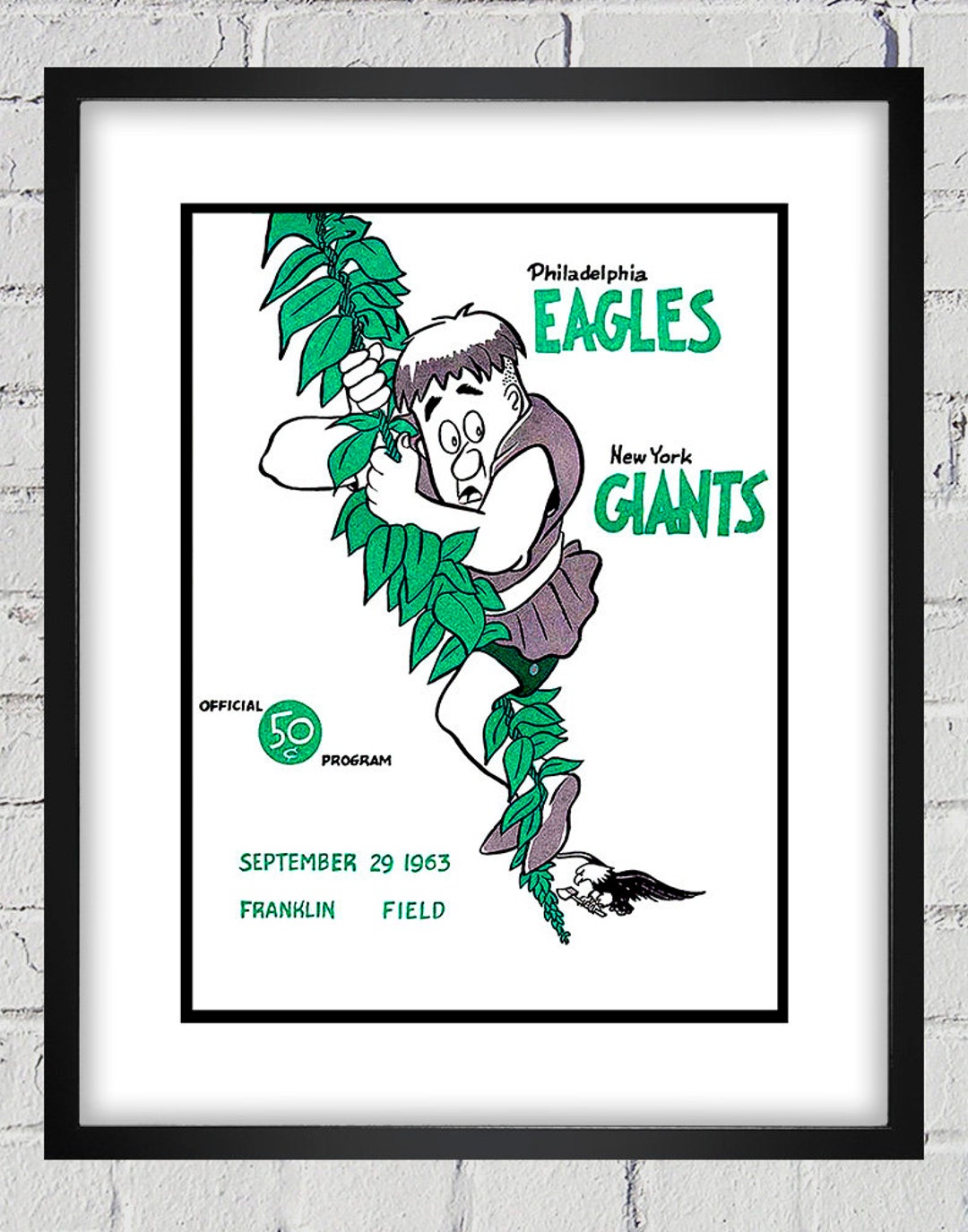 1963 Vintage Philadelphia Eagles - New York Giants Football Program ...
