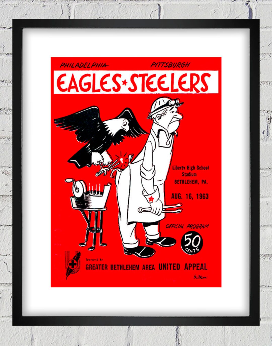1963 Vintage Pittsburgh Steelers - Philadelphia Eagles Football Program ...
