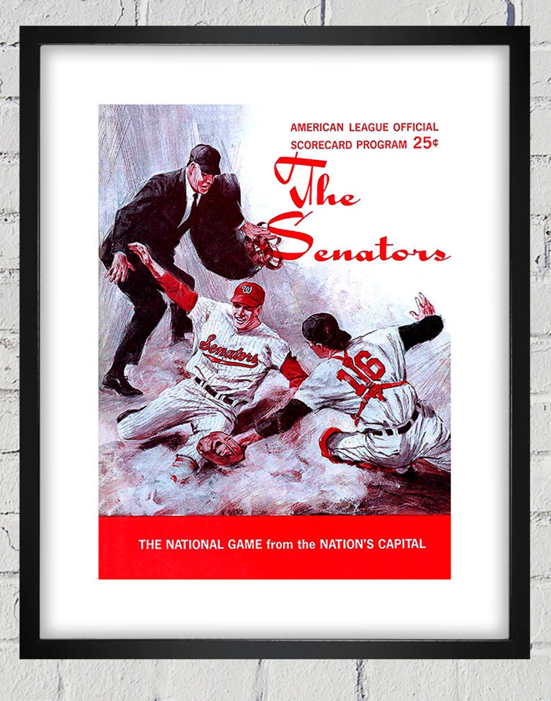 1968 Vintage Washington Senators Baseball Scorecard Cover - Digital ...