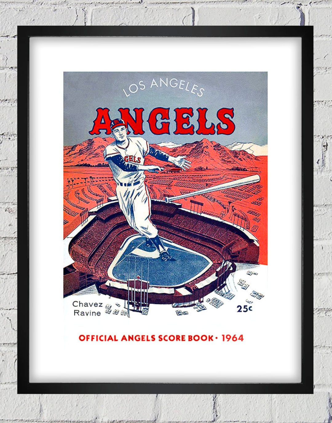 1964 Vintage Los Angeles Angels Score Book Cover- Chavez Ravine ...