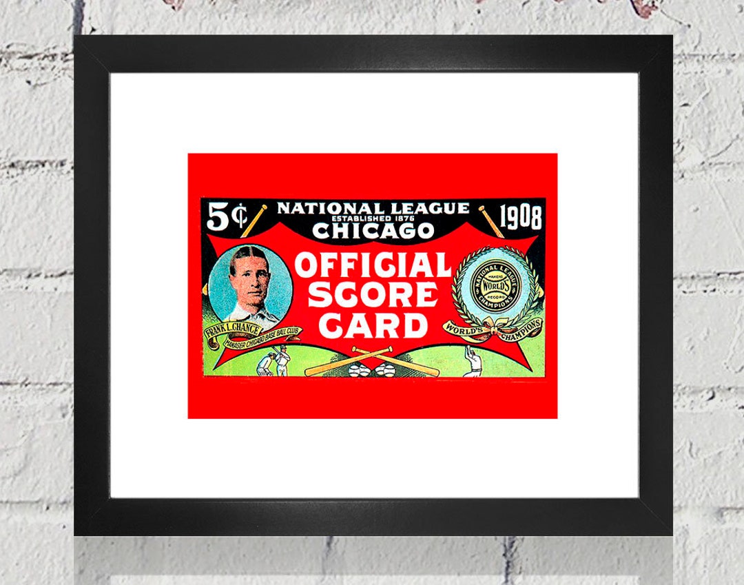 1908 Vintage Chicago Cubs Scorecard Cover - World Champions - Digital ...