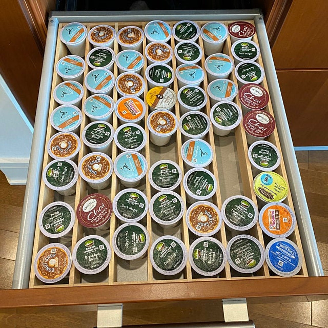 Customizable K-cup Pod Drawer Organizer Solid Maple Hardwood - Etsy