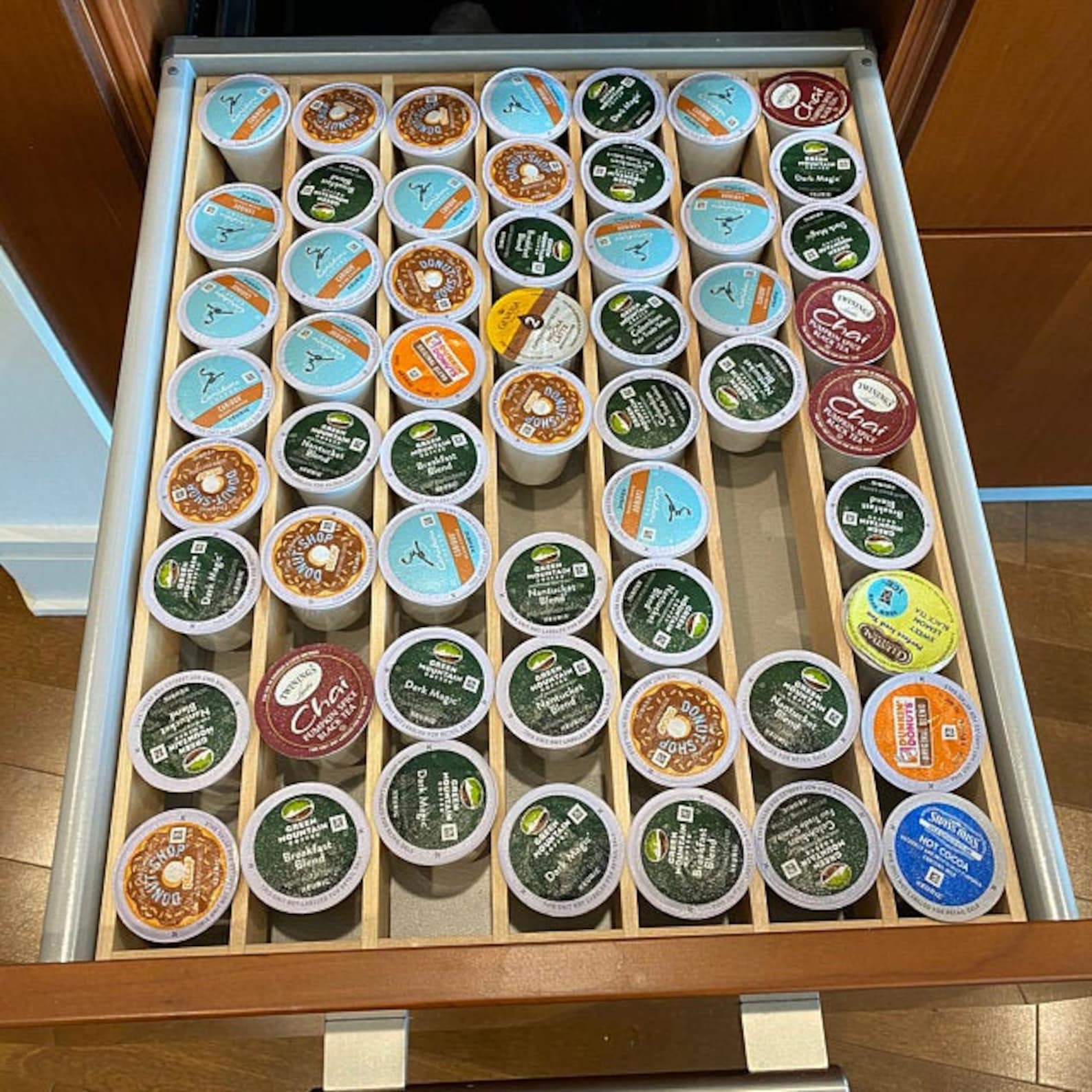 Customizable K-cup Pod Drawer Organizer - Solid Maple Hardwood - Etsy
