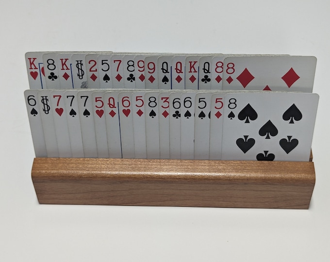 NEW! Simple Block Design Solid Wood 2-tier Card Holder - in Cherry - Etsy