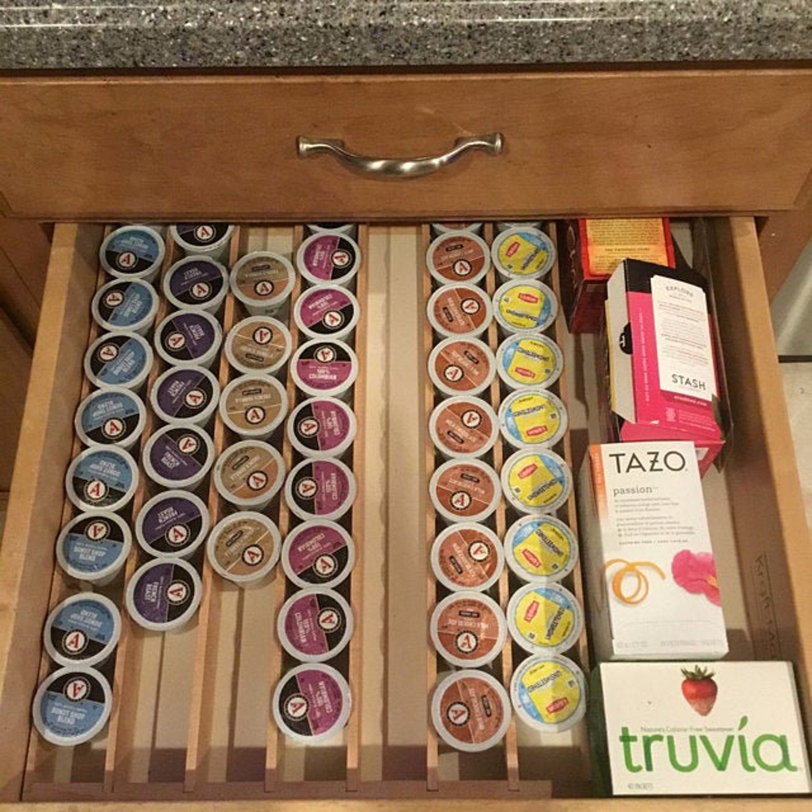 Customizable K-cup Pod Drawer Organizer Solid Maple Hardwood - Etsy