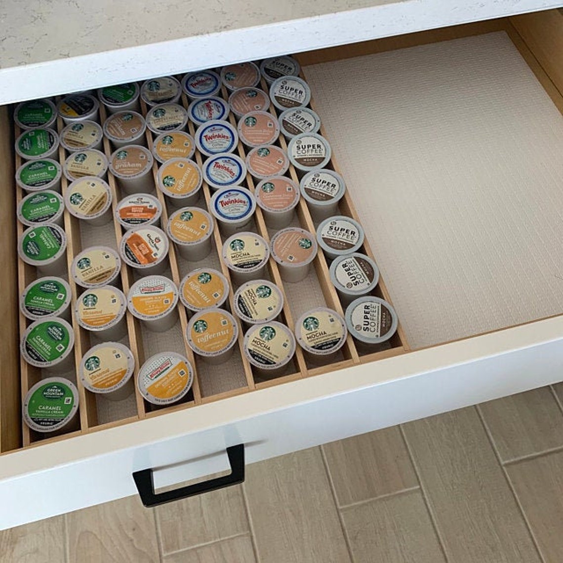Customizable K-cup Pod Drawer Organizer Solid Maple Hardwood - Etsy