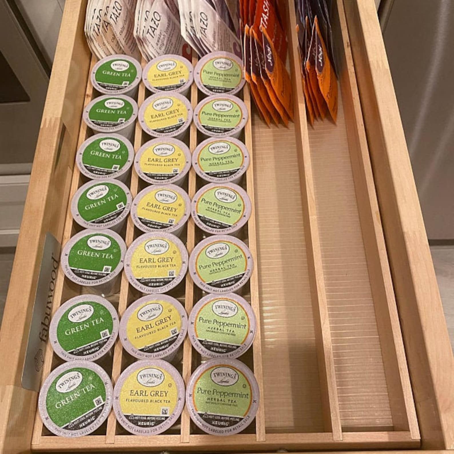Customizable K-cup Pod Drawer Organizer Solid Maple Hardwood - Etsy