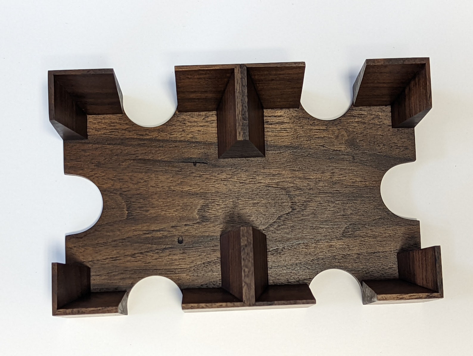 6 Deck Walnut Wood Canasta / Uno Card Tray, 2" Deep - Etsy