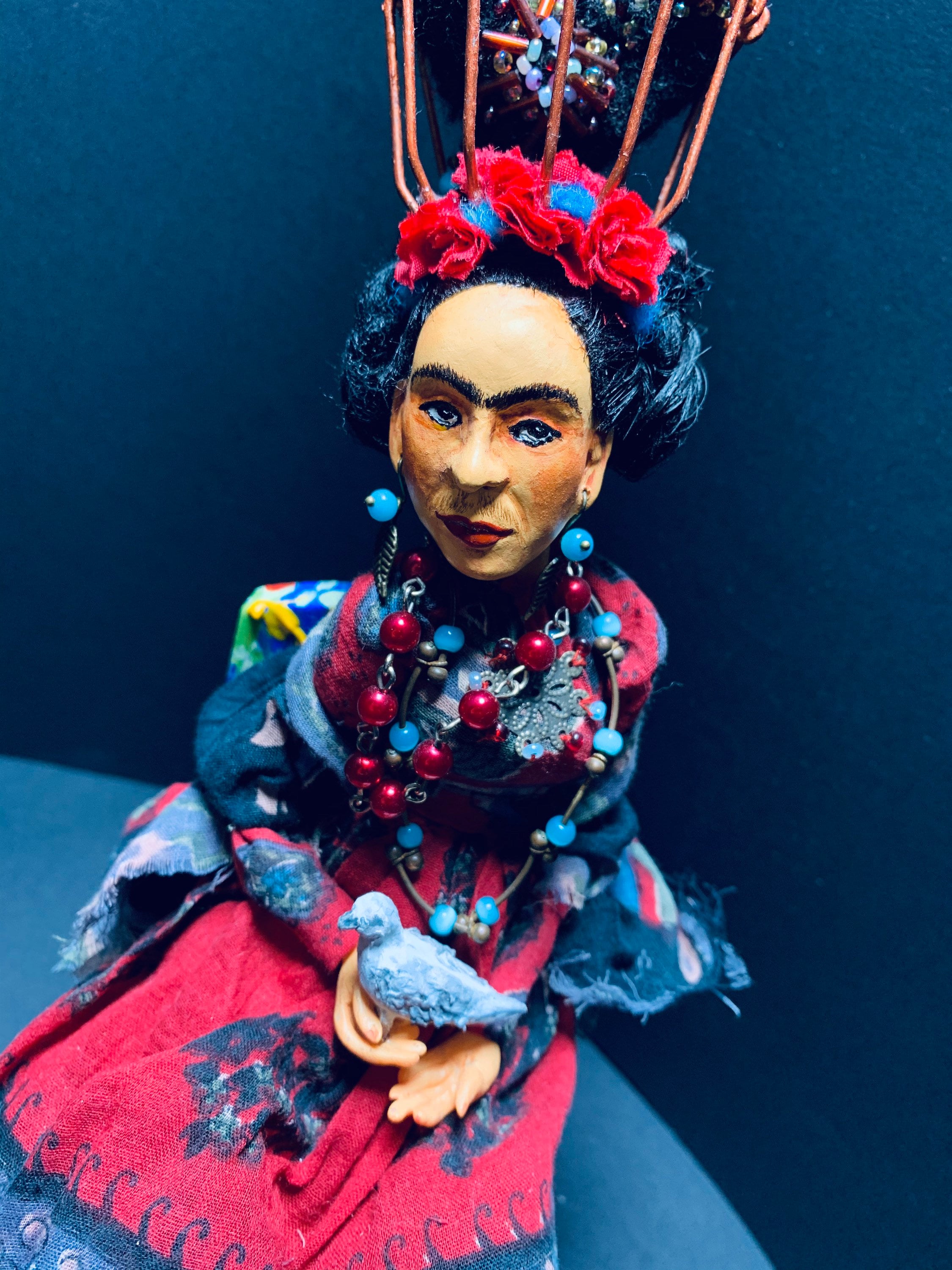 Character Art Doll Frida Kahlo Dove OOAK Character Art Doll Handmade ...
