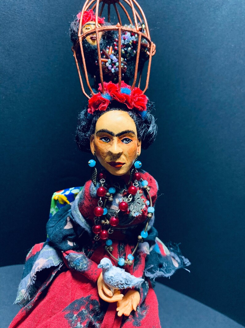 Character Art Doll Frida Kahlo Dove OOAK Character Art Doll Handmade ...