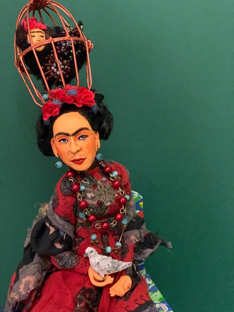 Character Art Doll Frida Kahlo Dove OOAK Character Art Doll Handmade ...