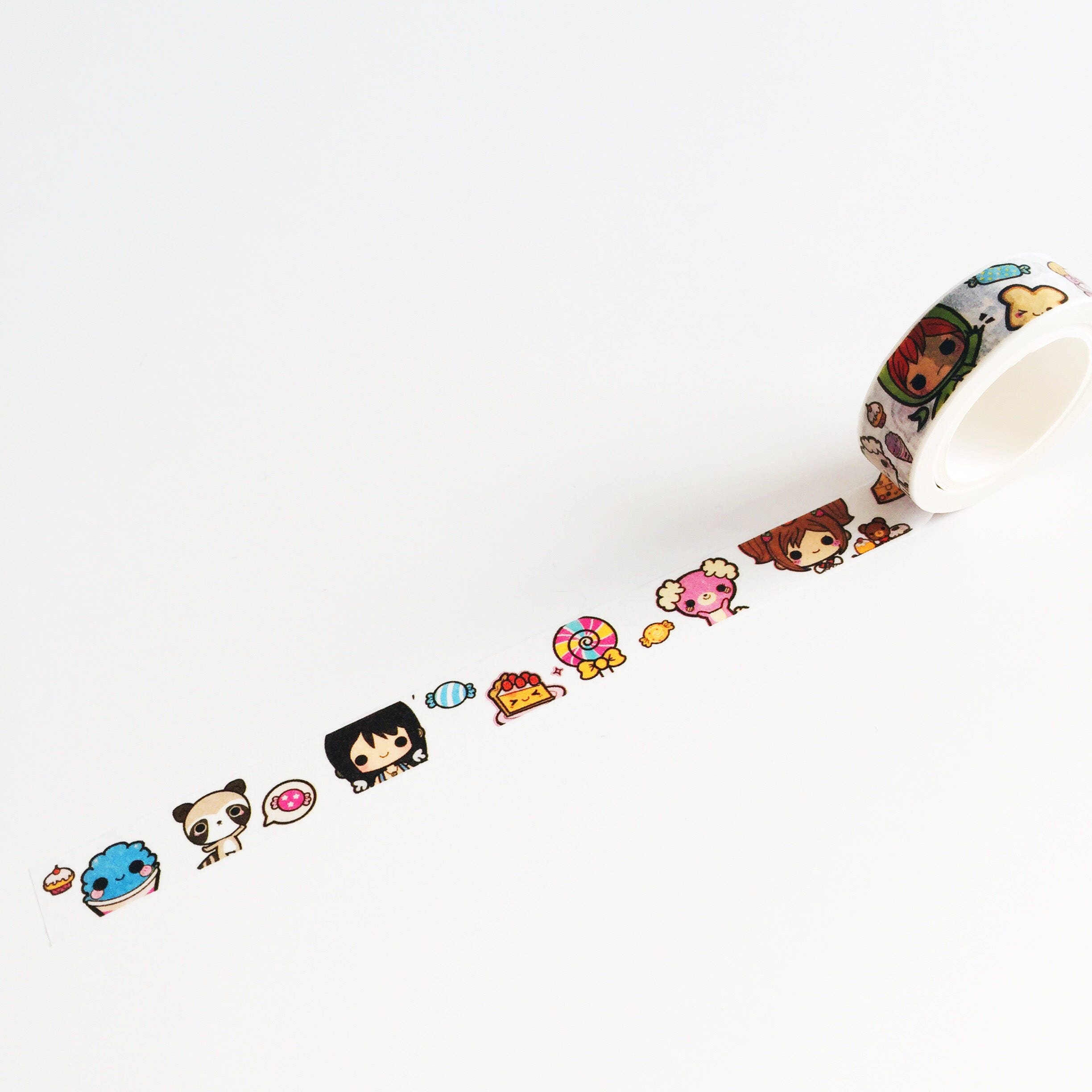 Kawaii Cartoon Washi Tape 10m Cute Characters Masking Tape - Etsy