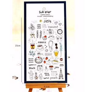 Coffee Cake Sticker Set, Translucent Sticker Set, Cute Coffee Stickers ...