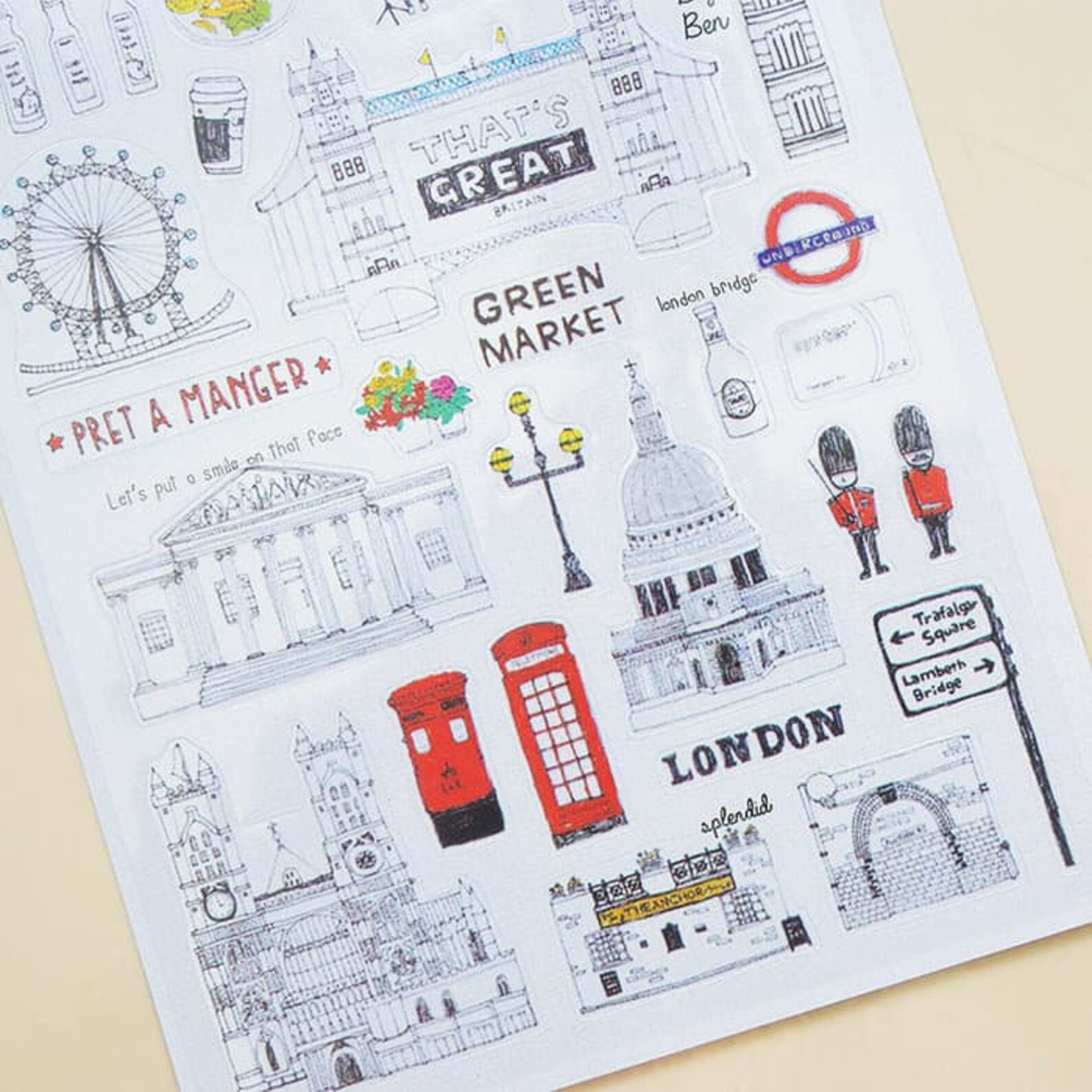 London Sticker Set Translucent Stickers Scrapbook Deco - Etsy