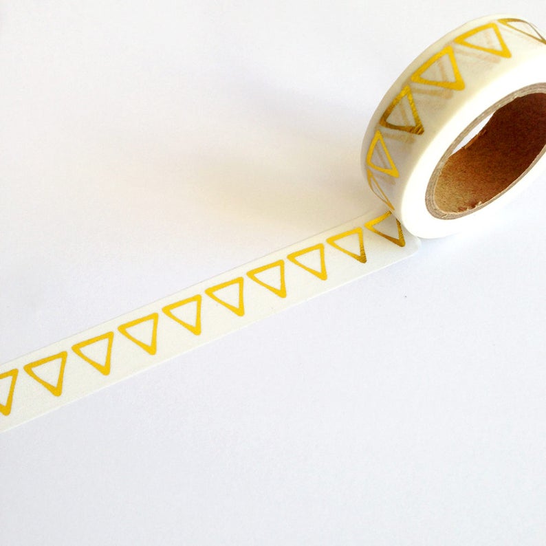 Triangle Gold Foil Washi Tape 10m Copper Planner Supplies - Etsy