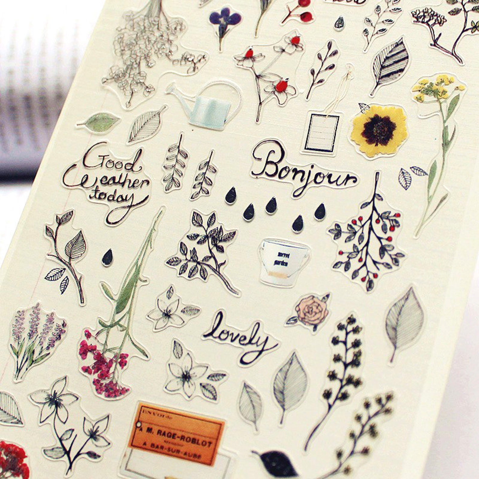 Secret Garden Sticker Set Translucent Stickers Scrapbook - Etsy