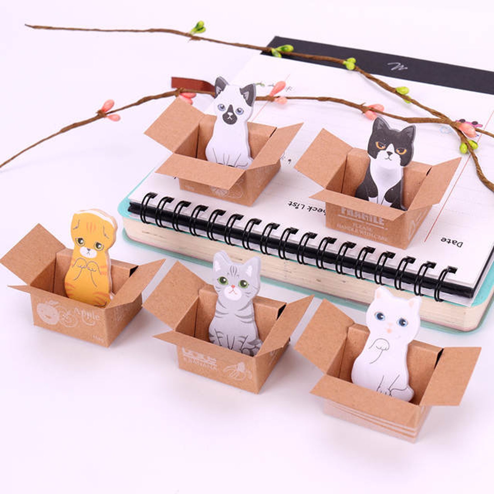 Cat Sticky Notes Kitty Page Marker Cat Memo Pad Cute Cats - Etsy UK